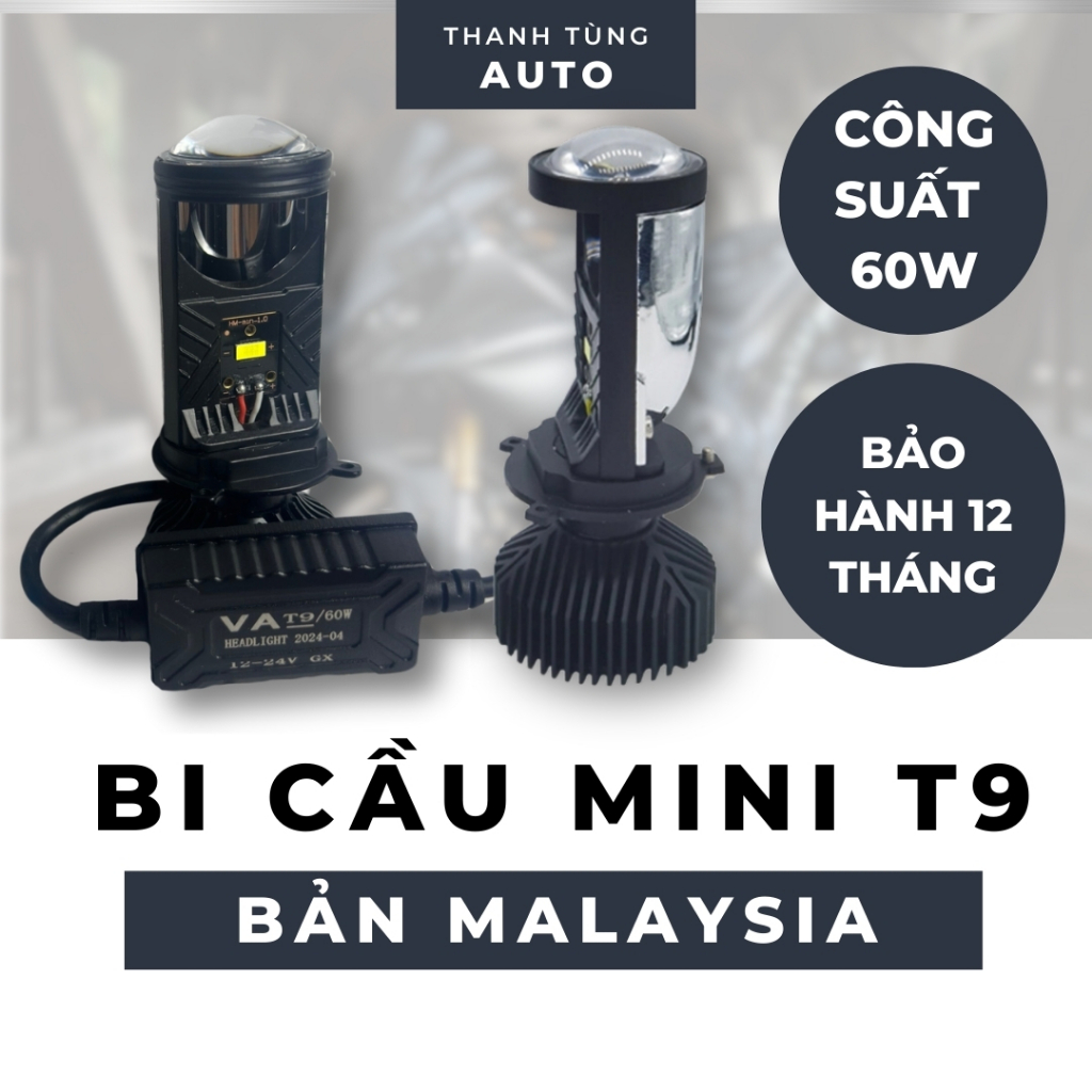 Đèn Pha Led T9 60W Bi Cầu Mini Có Ốc Chỉnh Chân H4 Cho Xe Máy Ô Tô Cao Cấp 2024 Bản Malaysia ...