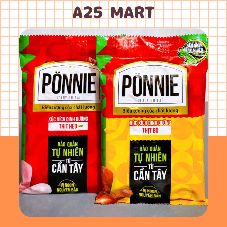 Xúc Xích PONNIE Thịt Heo/ Thịt Bò Gói 175g (5 Cây x 35g) | Shopee Việt Nam