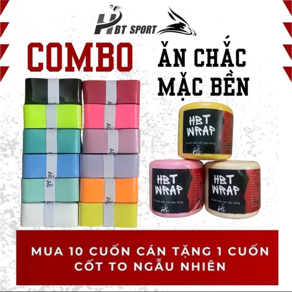 Combo 10 Cuốn cán HBT mềm êm , thấm hút mồ hôi tốt Tặng cuốn cốt to ...