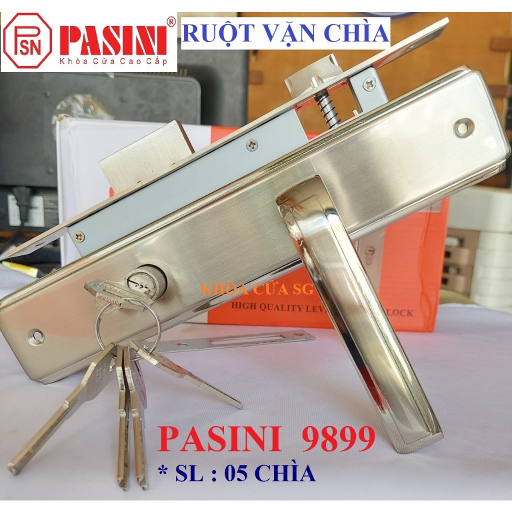 Khoá cửa đi tay gạt Pasini 9899 VẶN CHÌA - Bảo hành 1 năm | Shopee Việt Nam