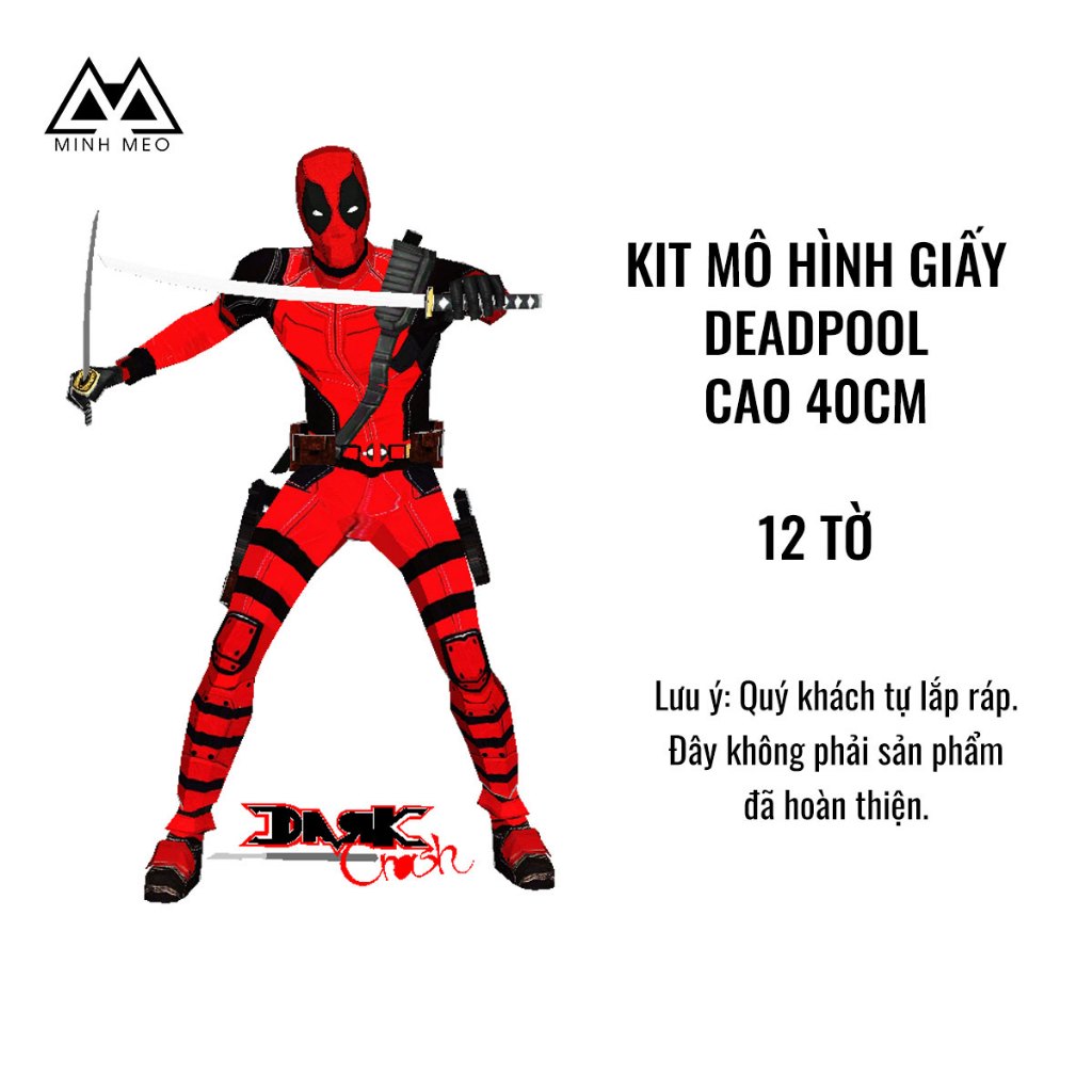 Kit Mô hình giấy Deadpool, mô hình Deadpool Marvel Papercraft figure ...