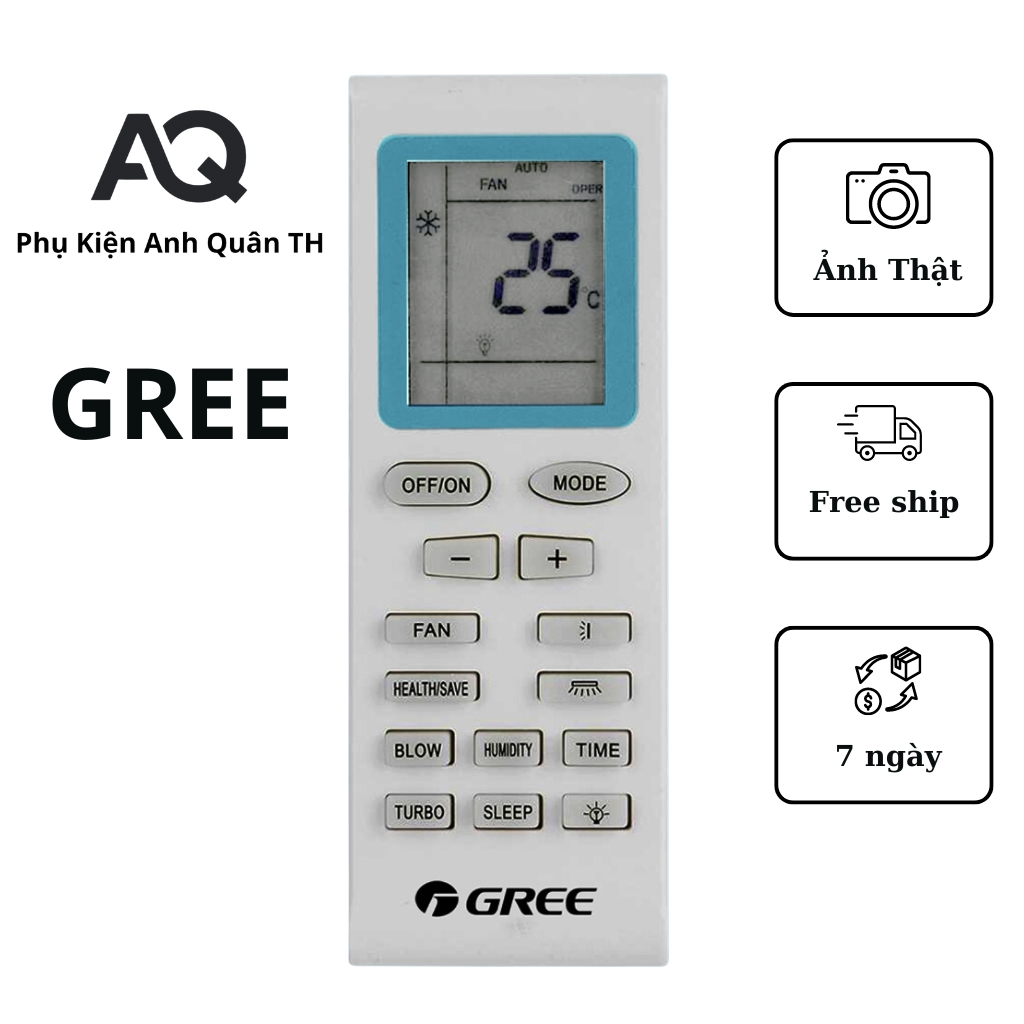 Điều khiển điều hòa Gree - Remote máy lạnh Gree 1 và 2 chiều | Shopee ...