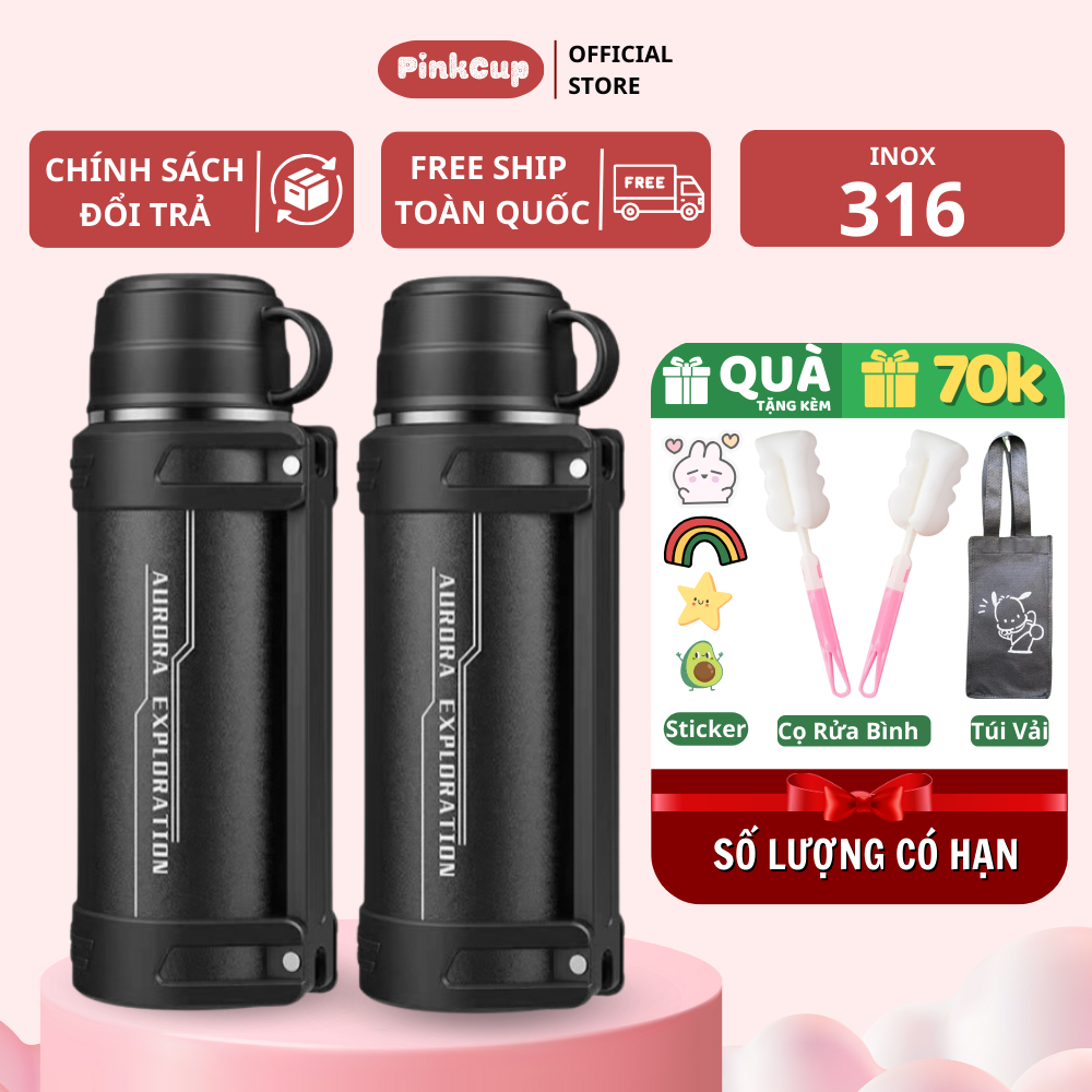 Bình Giữ Nhiệt Aurora, Bình Nước Giữ Nhiệt nóng lạnh 48h PinkCup Inox 316 2000ml có lõi lọc trà ...