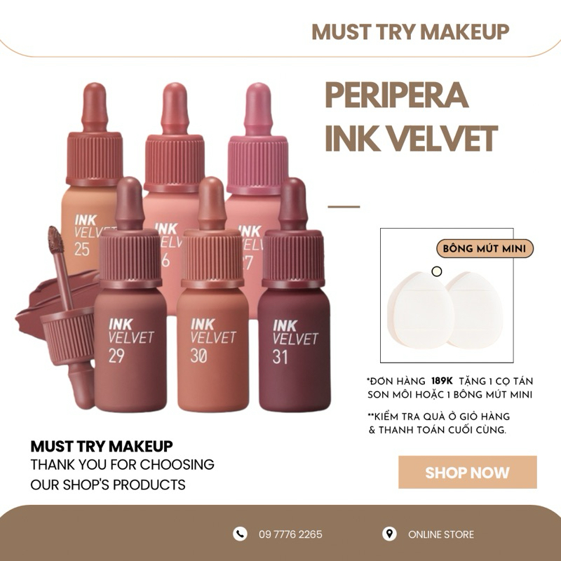(Màu 17-40) Son Kem Hiệu Ứng Nhung Mịn Peripera Ink Velvet 4g | Shopee ...