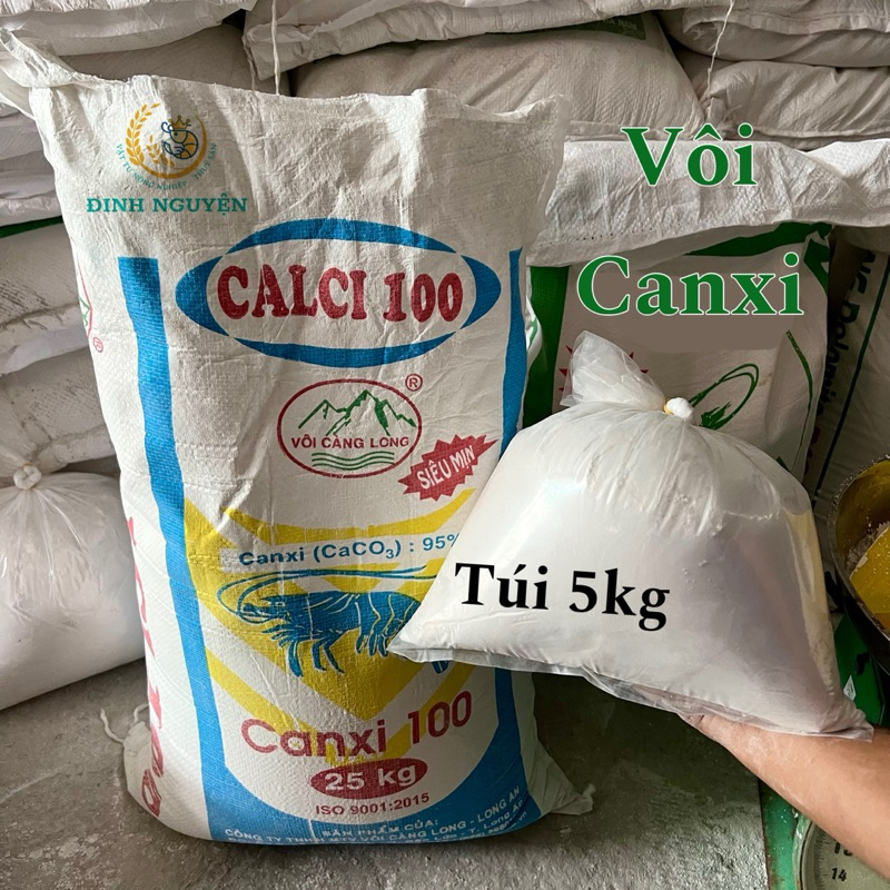 [Túi 5kg] Canxi 100 (Calci 100) - Giúp tôm cứng vỏ nhanh sau khi lột ...