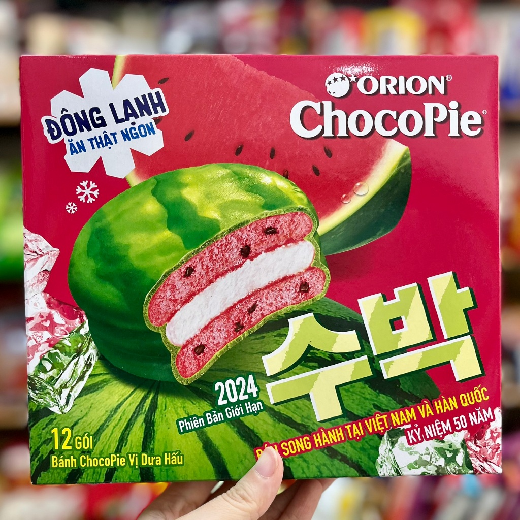 [Phiên bản đặc biệt] Bánh Orion Chocopie vị dưa hấu hộp 336g (12 cái) | Shopee Việt Nam