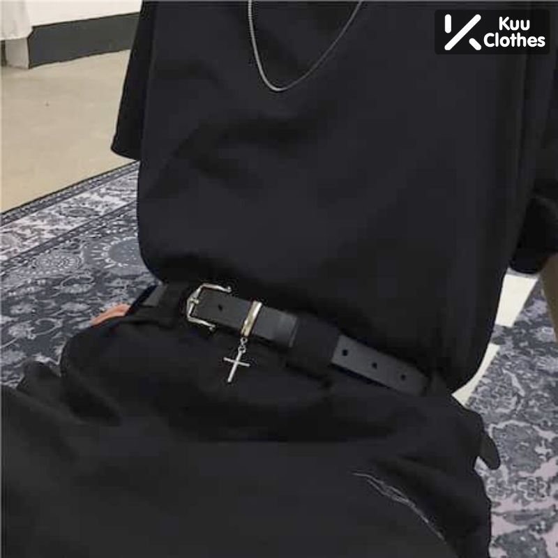 Thắt lưng nam nữ bản nhỏ dây nịt da PU BBelt Kuu Clothes Mặt Chữ B bản ...