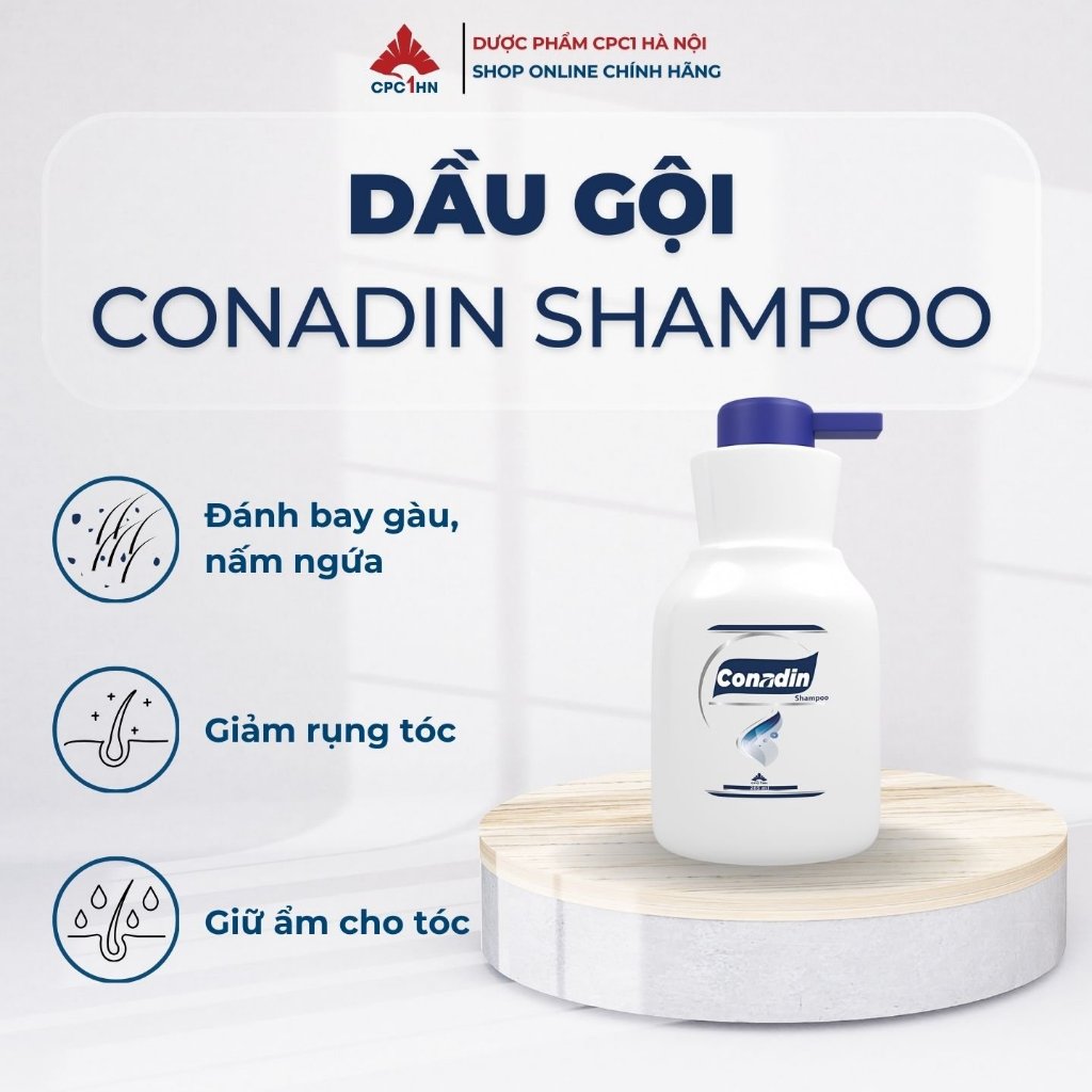 Dầu gội đầu Conadin Shampoo - Sạch Gàu, Giảm Nấm Tóc, Ngứa Da Đầu, Rụng ...