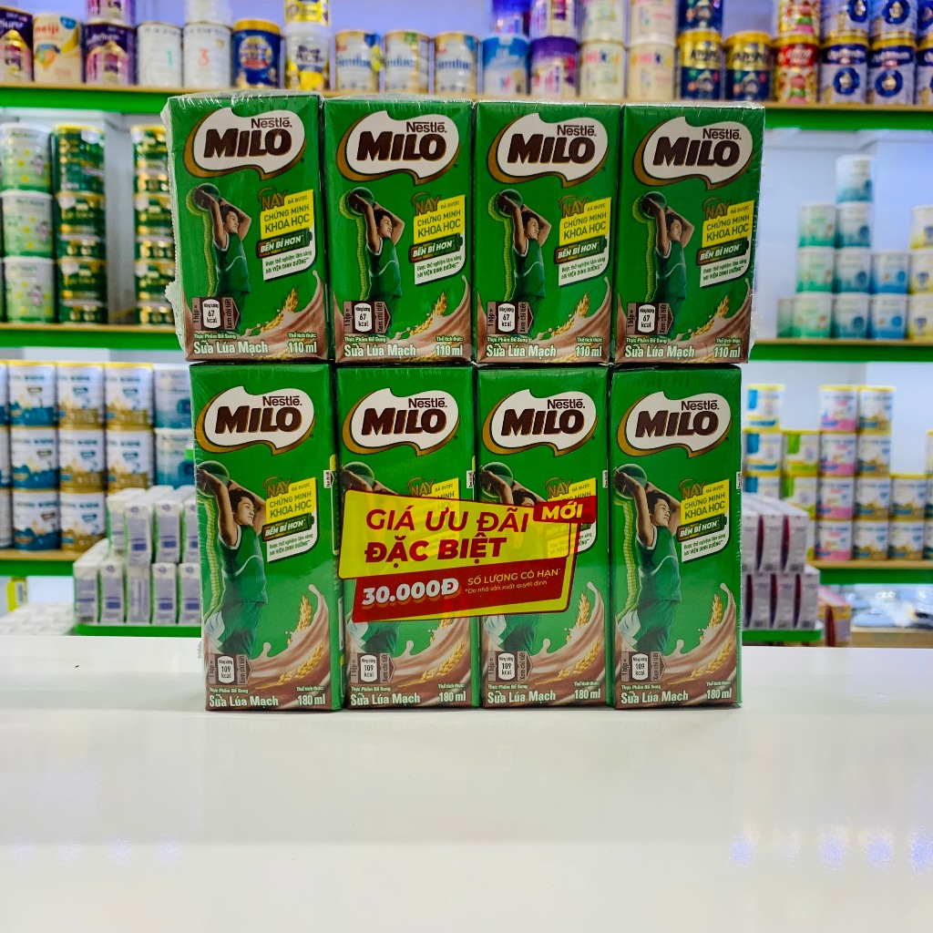 [Lốc 4 Hộp] Thức Uống Sữa Socola Lúa Mạch MILO Hộp 110ml/180ml | Shopee ...