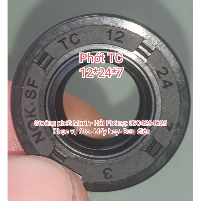 Phớt TC 12*24*7 chặn nhớt và chặn bụi trục cơ máy rửa xe mini, phụ tùng xe máy và máy cắt cỏ ...