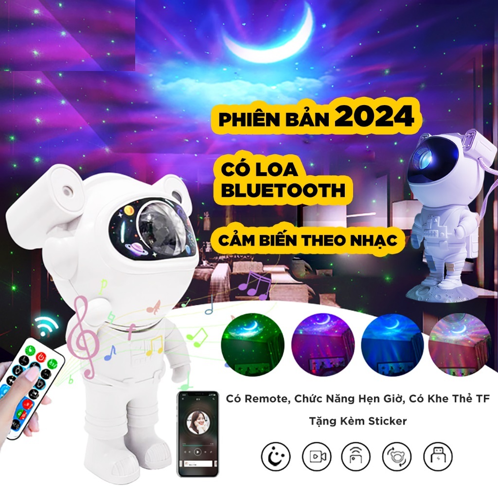 Đèn phi hành gia GALAXY 2025 kết nối bluetooth thiên hà chiếu sao, trang trí Decor nhà cửa ...