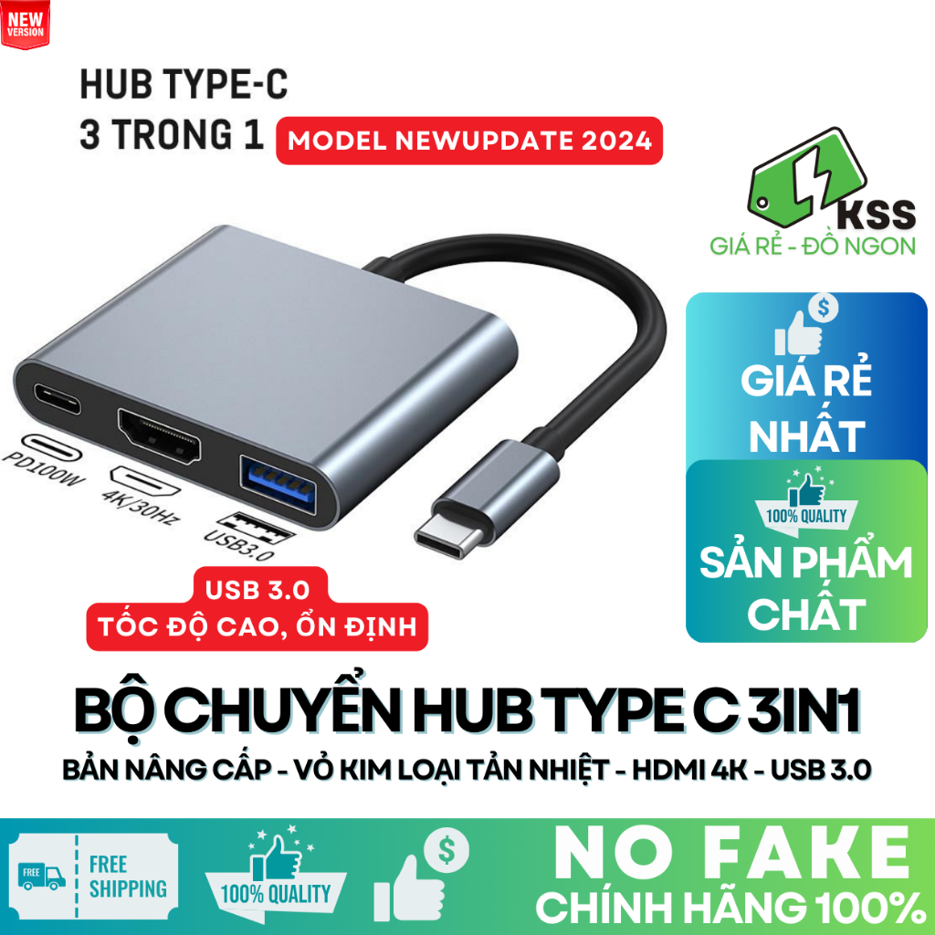 Cáp Jack Hub chuyển đổi từ Type-c sang HDMI kết nối tivi máy chiếu USB ...