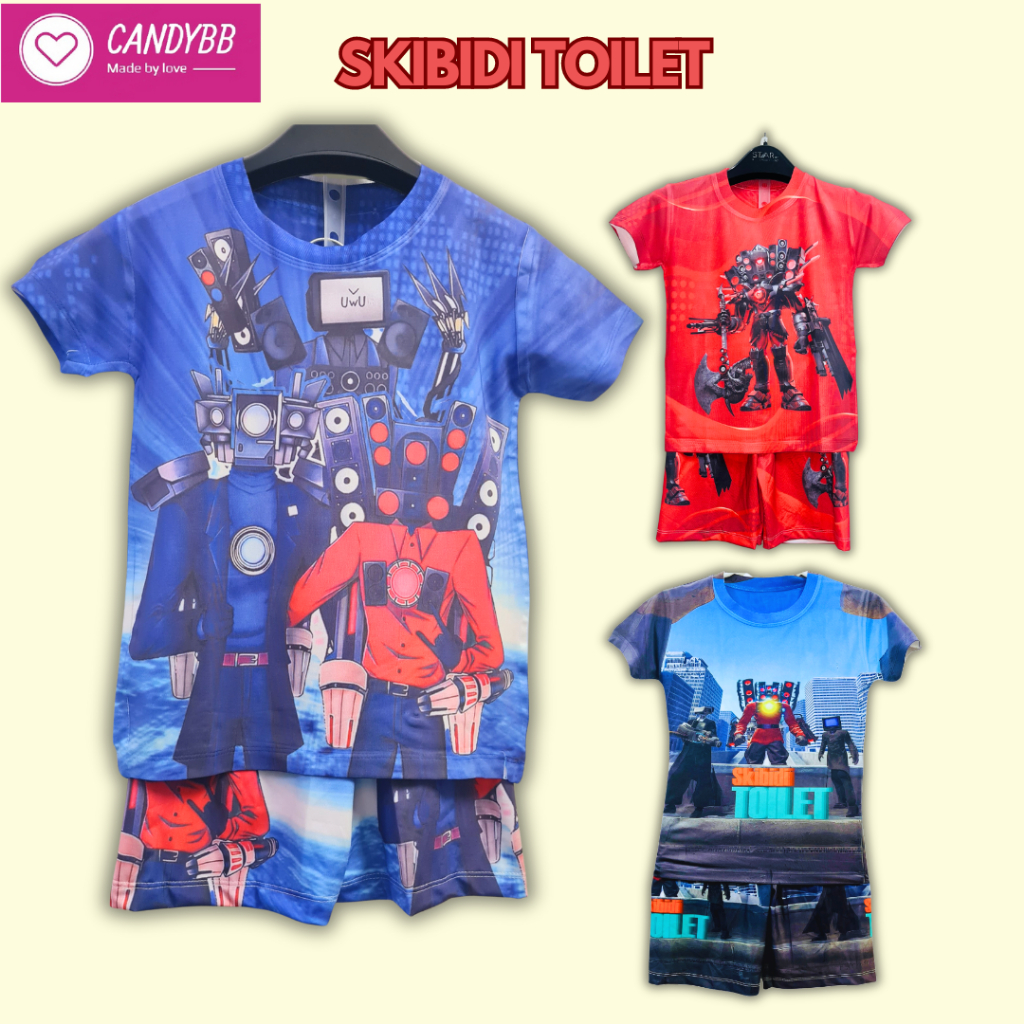 Bộ thun lạnh Cổ Tròn Titan Tivi man, Skibidi Toilet, Skibidi Man bé ...