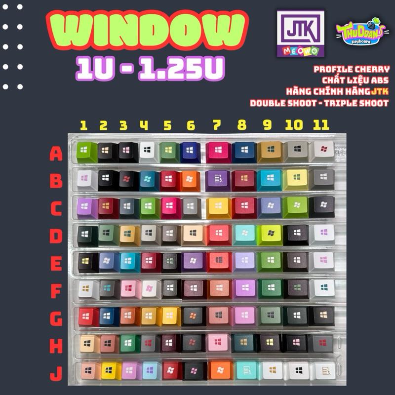 Keycap JTK | Mod Window R4 1u 1.25u | Keycap lẻ | Mod JTK | Hàng grab ...