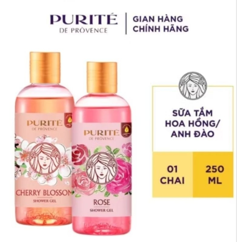 Sữa Tắm Purite Cherry Đào và Rosé Hồng 250ml | Shopee Việt Nam
