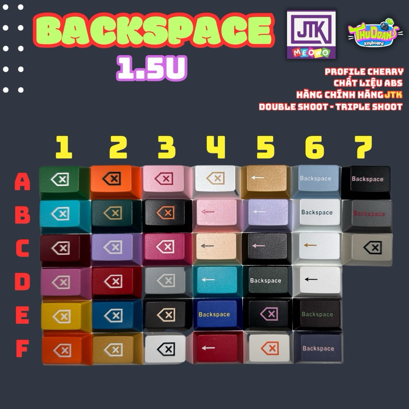 Keycap JTK | BACKSPACE 1.5u R2 | Keycap lẻ | Mod JTK | Hàng grab ...