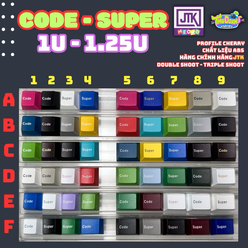 Keycap JTK | MOD CODE & SUPER 1U - 1.25U r4 | Keycap lẻ | Mod JTK ...