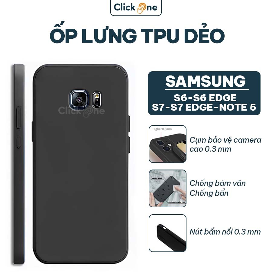 Ốp lưng Samsung S7, S7 Edge, S6, S6 Edge, Note 5 TPU dẻo chống bẩn | ỐP LƯNG TPU ĐEN | Shopee ...