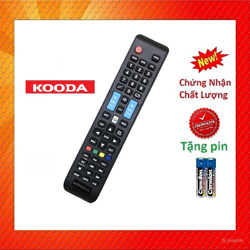 tay điều khiển remote từ xa tivi kooda dài chính hãng-kèm pin-tay đầu bấm tivi kooda dài chính ...