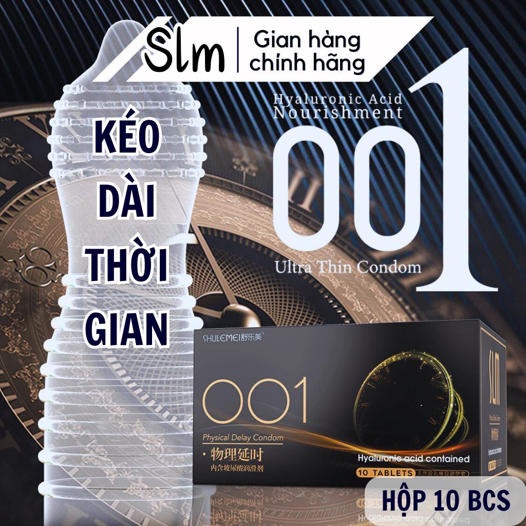 Bao Cao Su Kéo Dài Quan Hệ Gân Gai SLM Siêu Mỏng 001 Cao Cấp, Nhiều Gel ...