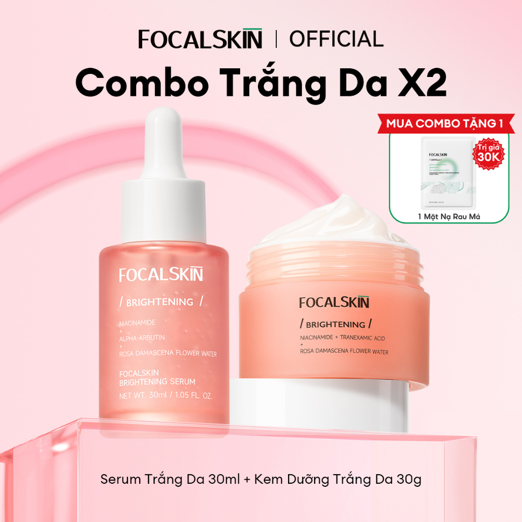 FOCALSKIN Combo Serum + Kem Dưỡng Trắng Da Mờ Thâm Mụn Vitamin C ...