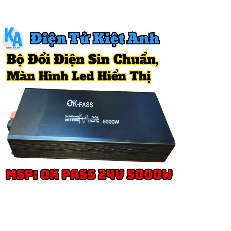 Bộ đổi điện sin chuẩn 5000W 24V sang 220V có màn hình hiển thị OK PASS ...