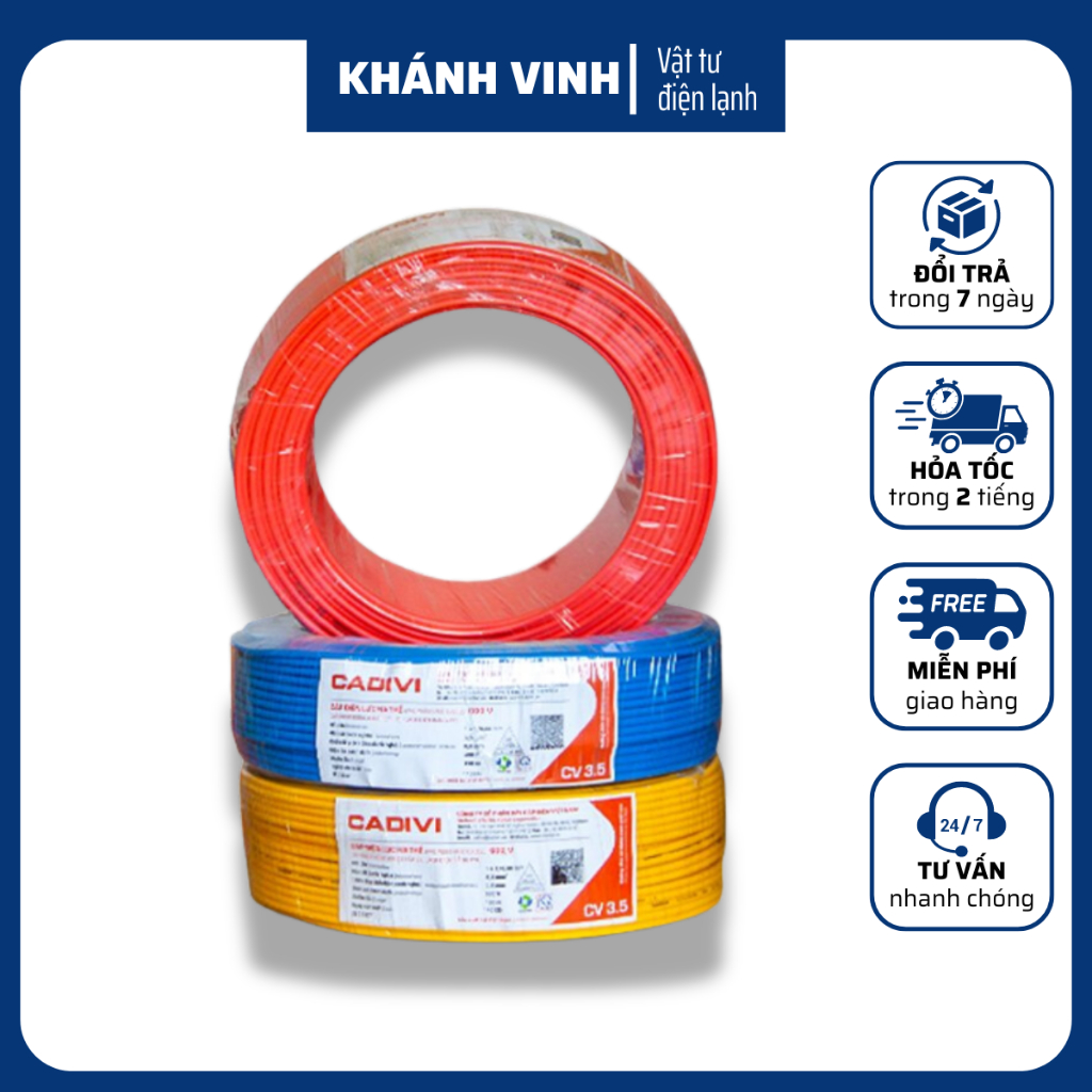 [Chính hãng] Cadivi - dây điện Cadivi đơn 1.5, 2.0, 2.5 7 sợi - Dây ...