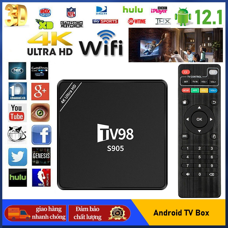 Android TV Box TV98 S905,Hộp giải mã TV Internet,độ phân giải HD,8G ...