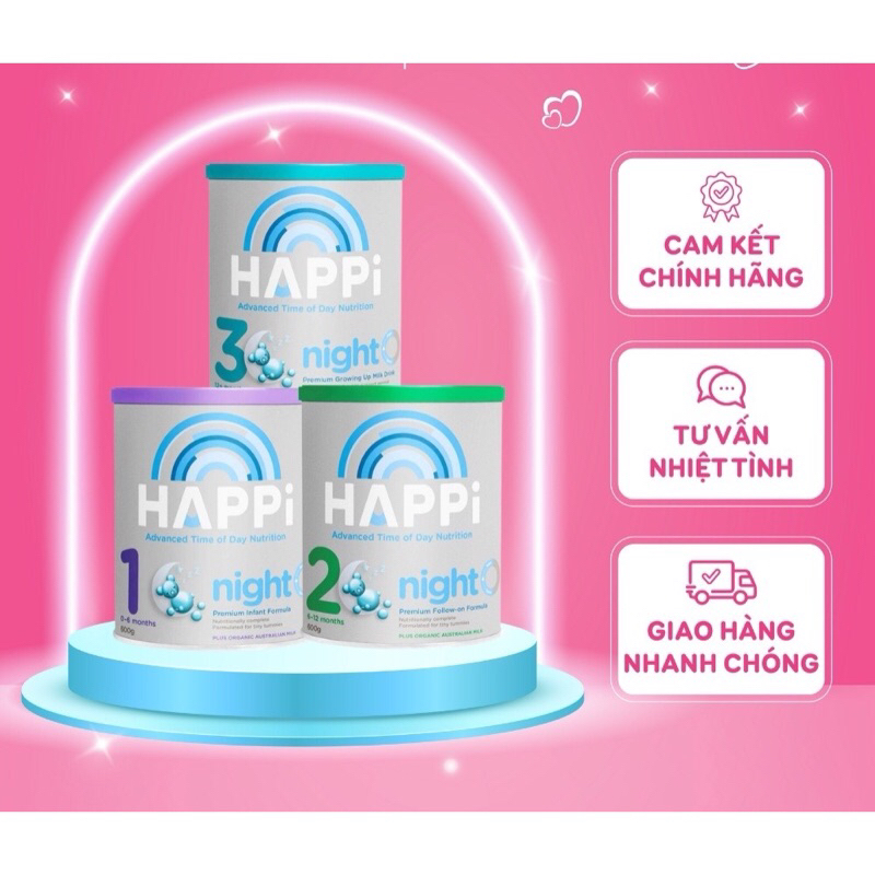 Sữa bột Happi Day & Night ngày và đêm đủ số 600gr Úc cho bé từ 0m - 3 ...