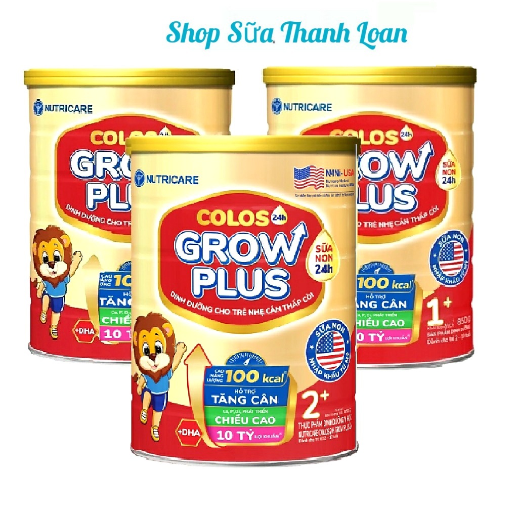 [HSD T8-2026] [Mẫu Mới] Sữa Bột Nutricare Colos 24h Grow Plus 850g ĐỦ SỐ 0+,1+,2+. | Shopee Việt Nam