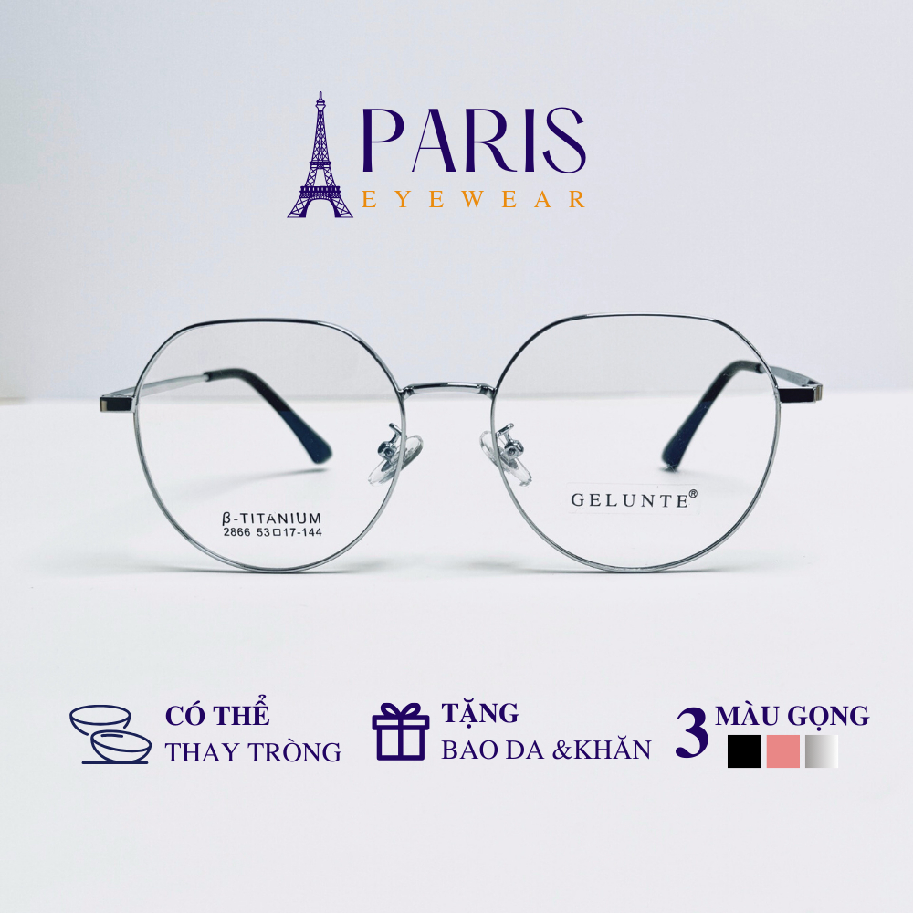 Gọng kính cận nam nữ, gọng tròn đa giác chống ánh sáng xanh, chống tia ...