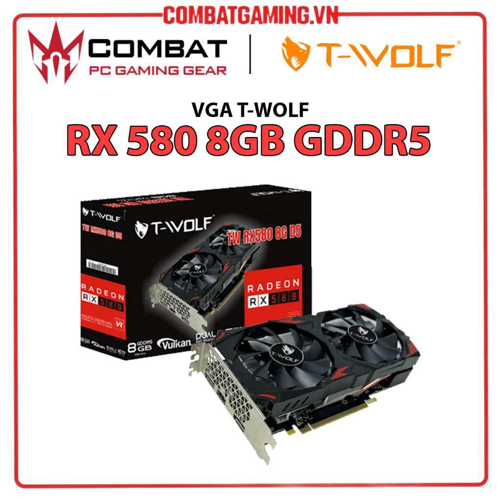 VGA Card Màn Hình ELSA RADEON RX580 8GB DDR5 VGA T-Wolf RX 580 8GB DDR5 ...