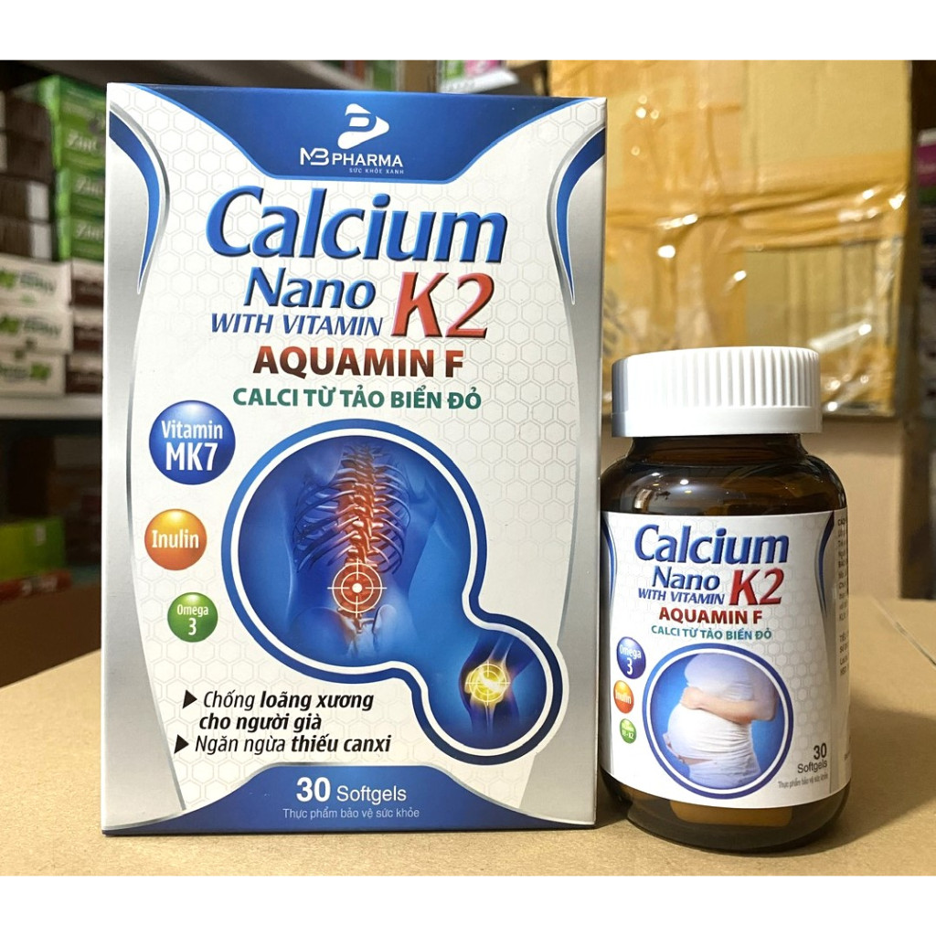 BỔ SUNG Canxi CALCIUM NANO K2 Aquamin F Tảo biển đỏ Chống Còi Xương, Loãng Xương viên | Shopee ...