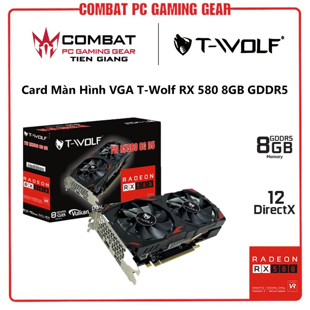[HOT] Card Màn Hình - VGA T-Wolf RX 580 8GB GDDR5 | HDMI, DP | Mới BH ...