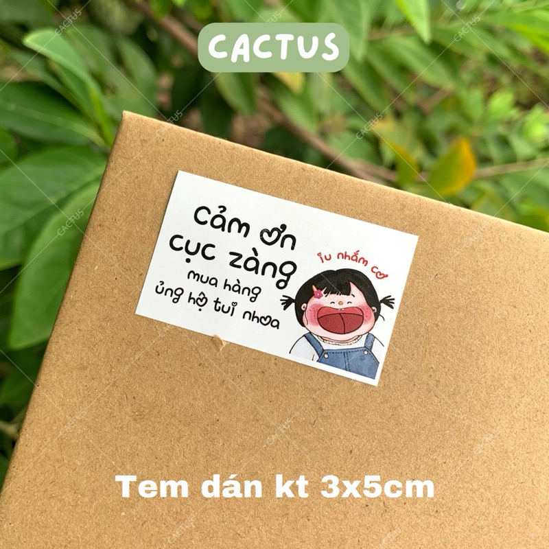 [ Sẵn ] Set 72 tem dán hộp, tem dán cute, tem dán cảm ơn size nhỏ ...