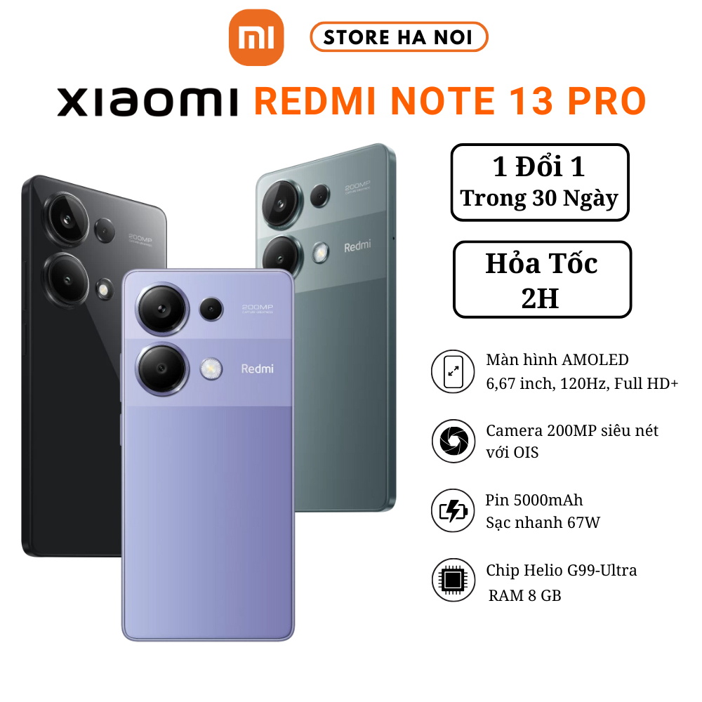 Điện thoại XIAOMI Redmi Note 13 Pro (8GB/256GB) - Chính hãng bảo hành ...