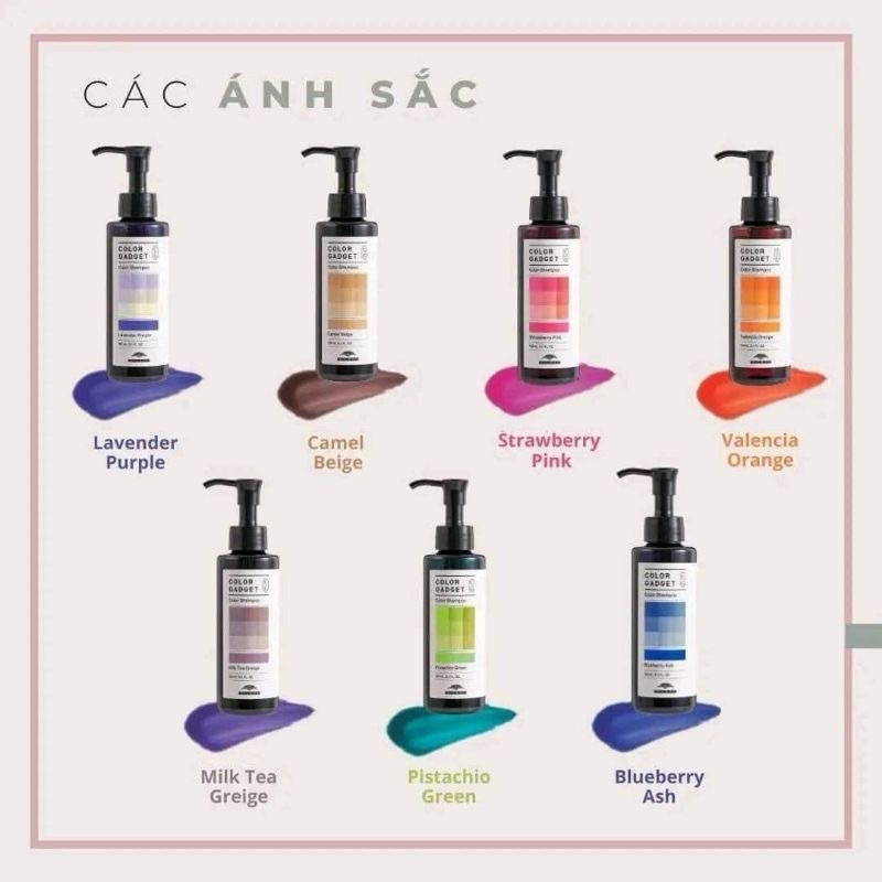 Dầu Gội bổ sung hạt màu cho Tóc Nhuộm Milbon Color Gadget Color Shampoo ...