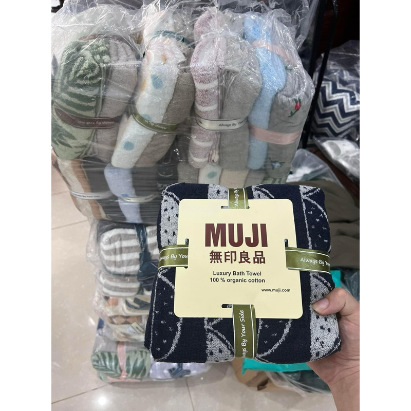 set 2c khăn tắm Muji 60x120 cotton mềm thấm hút tốt | Shopee Việt Nam