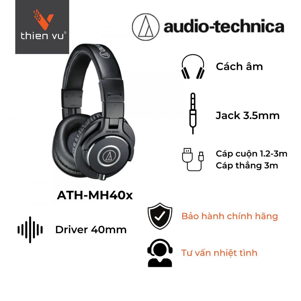 Tai Nghe Có Dây Audio Technica ATH-M40x - Hàng Chính Hãng | Shopee Việt Nam