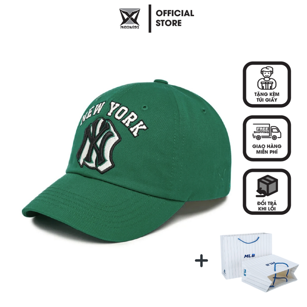Mũ Nón lưỡi trai Meowist Unisex MLB chất liệu vải Kaki logo NY , nón ...