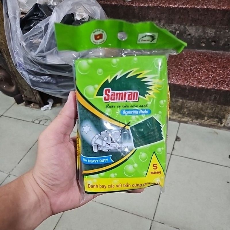 ⚡️ Bộ 5 Miếng Cước Rửa Chén Bát Samran Siêu Sạch | Shopee Việt Nam