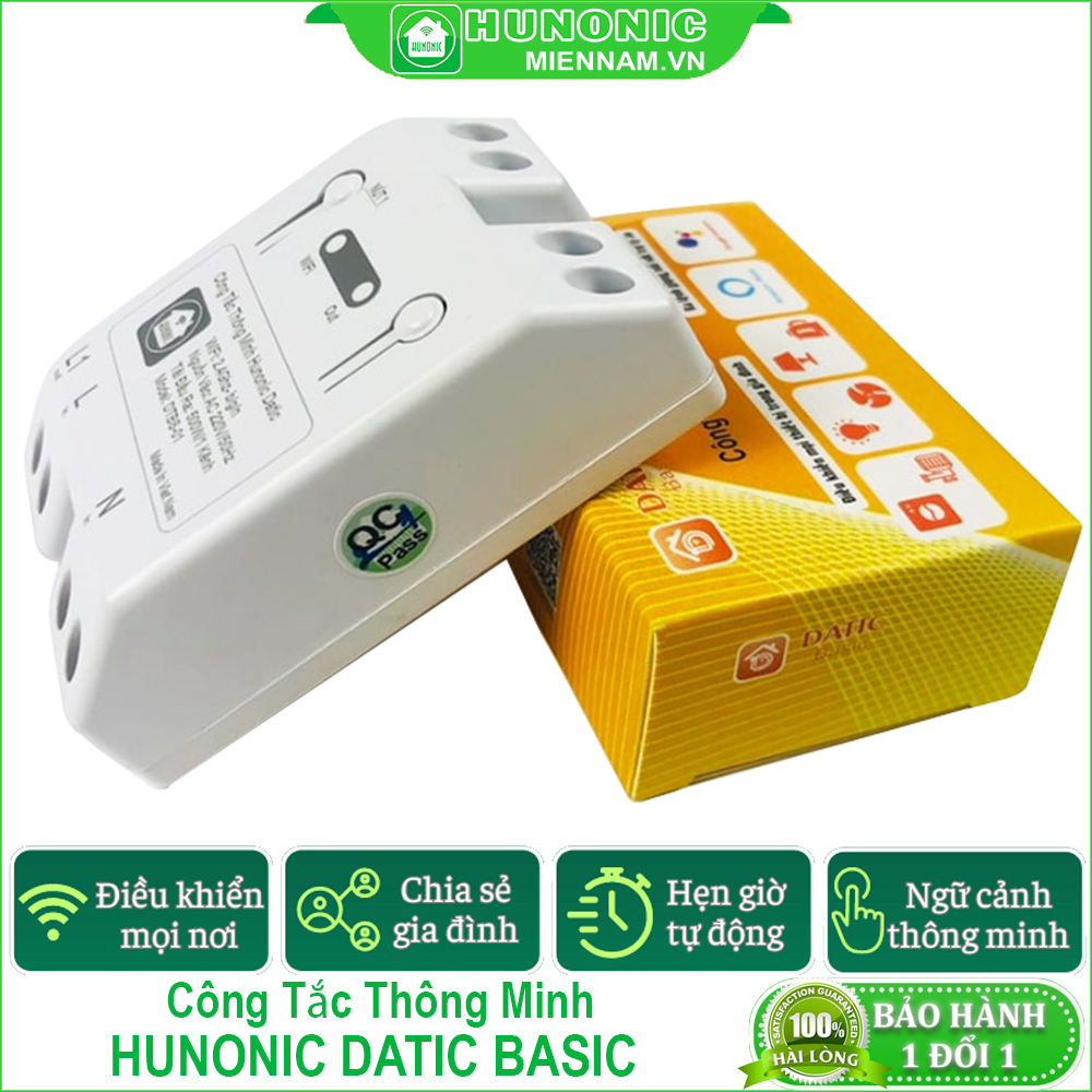 Công Tắc Thông Minh Wifi Hunonic Datic Basic 1 Kênh 500W Điều Khiển ...
