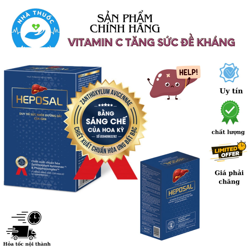 Heposal Thanh Nhiệt Giải Độc Gan Tăng Cường Chức Năng Gan Hộp 30 Vien ...