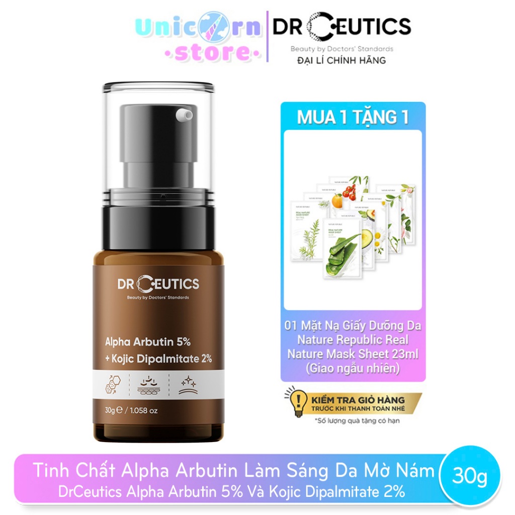 Tinh Chất Alpha Arbutin Làm Sáng Da Mờ Nám DrCeutics Alpha Arbutin 5% và Kojic Dipalmitate 2% ...