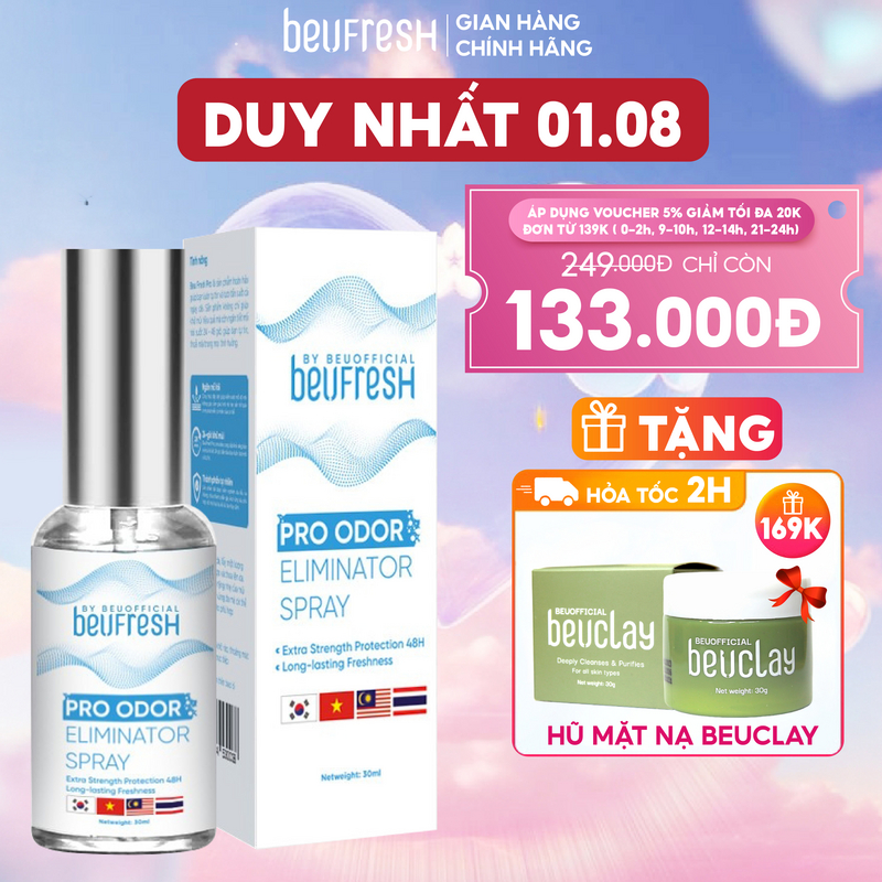 [Độc quyền Livestream] Xịt khử mùi toàn thân, lăn khử mùi BEUFRESH ngăn ...