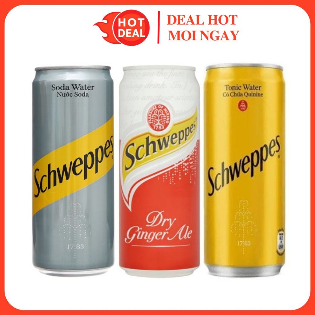 Nước Soda Schweppes/Tonic/Hương Gừng Ginger Ale Lon 320ml Chính Hãng ...