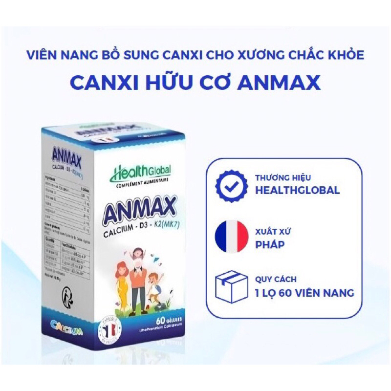 Canxi hữa cơ Anmax Health globan hàng chính hãng | Shopee Việt Nam