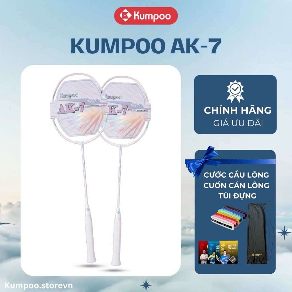 [CHÍNH HÃNG - BẢO HÀNH] Kumpoo AK -7 Căng Sẵn 11kg, Tặng Kèm Cước, Quấn Cán, Túi Đựng Vợt, Công ...