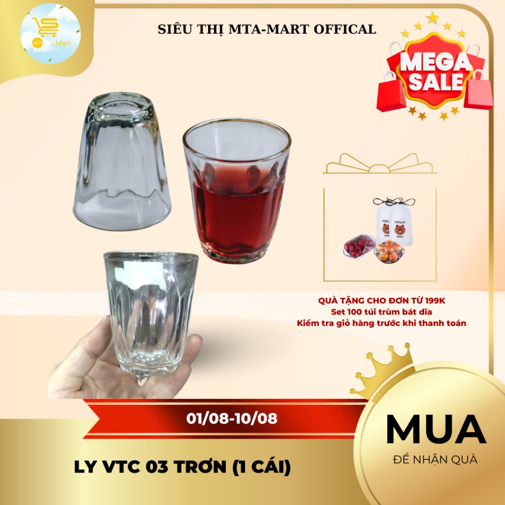 Ly thủy tinh uống nước, cà phê VTC 03 Trong suốt, dày dặn | MTA - Mart ...