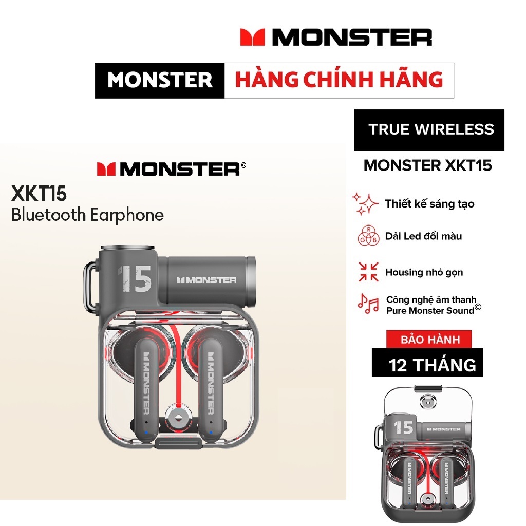 Tai Nghe Bluetooth Monster XKT15 Âm Thanh Chất lượng Cao HIFI Cảm ứng ...